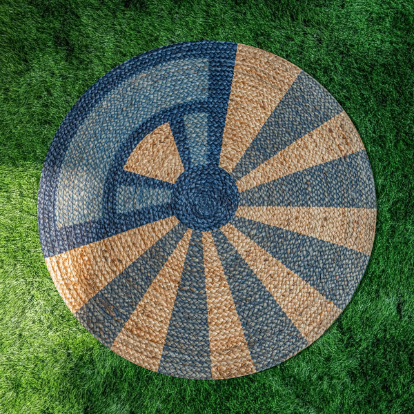 Zulu Round Printed Jute Floor Mat – Oblique
